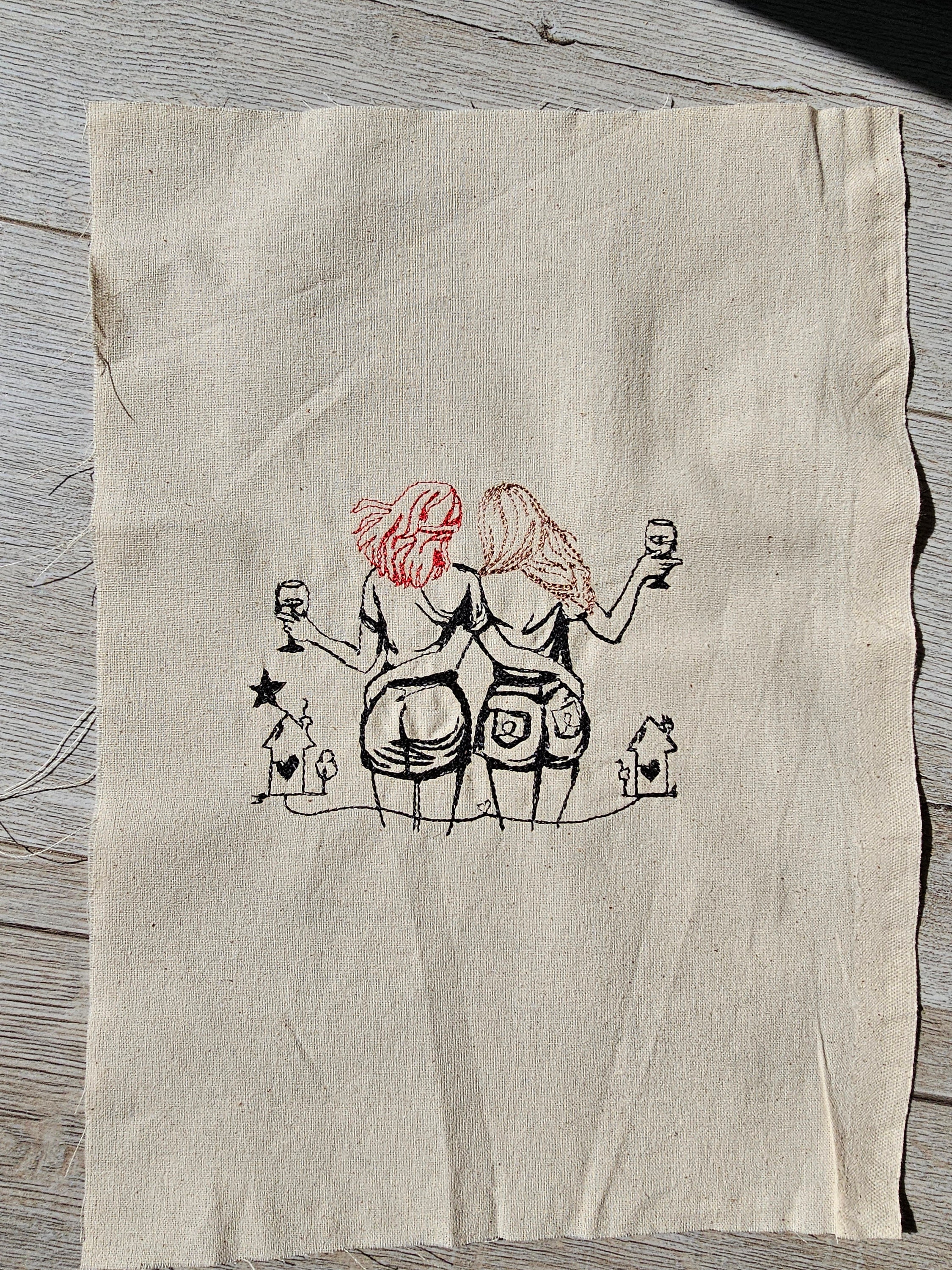 Friends Embroidery Design | Machine Embroidery File | Two Friends ...