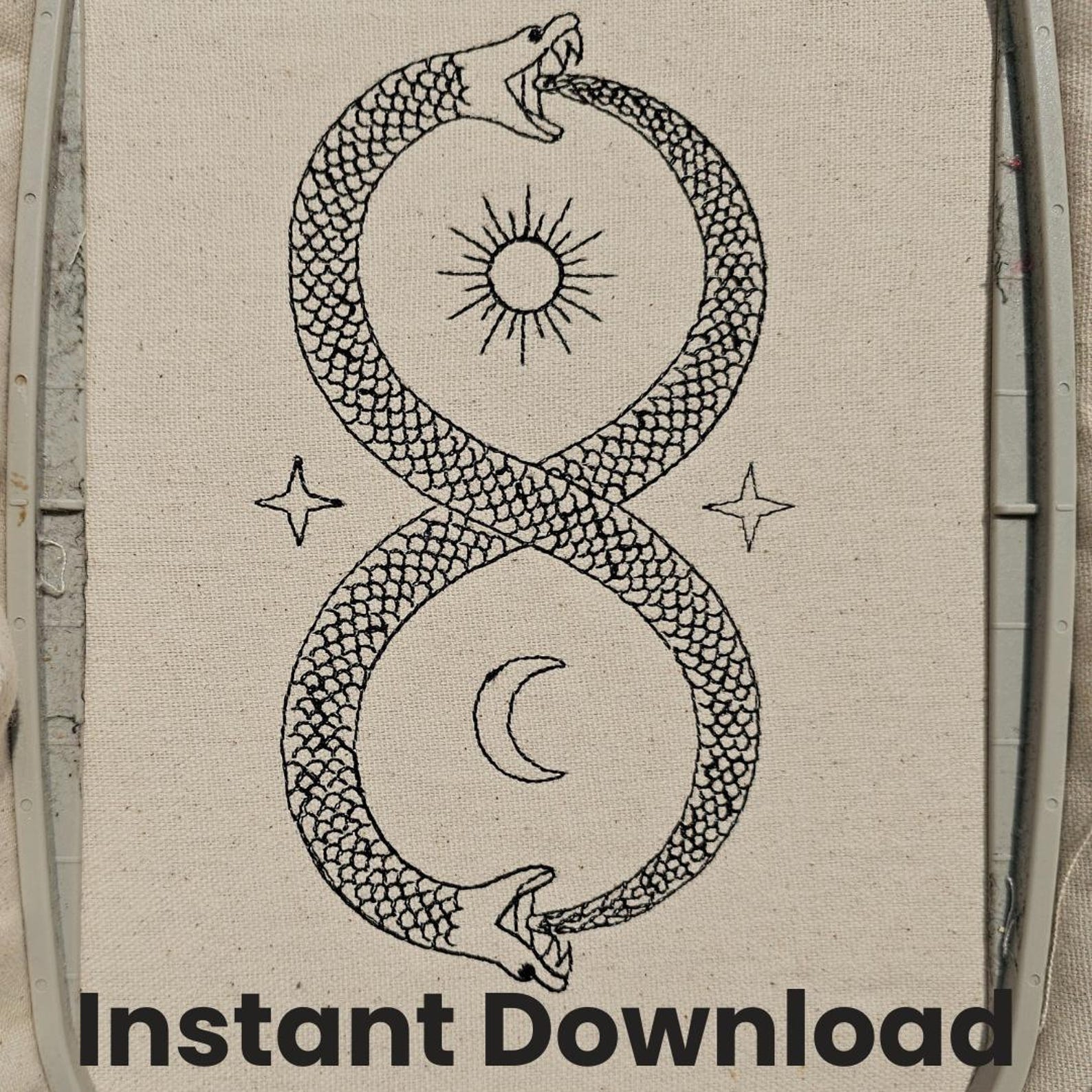 Snake Embroidery Design | Machine Embroidery File | Ouroboros Design ...