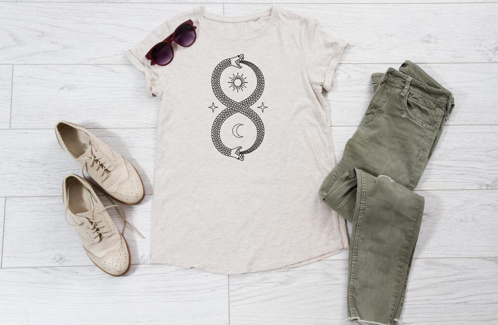 Snake Embroidery Design | Machine Embroidery File | Ouroboros Design ...