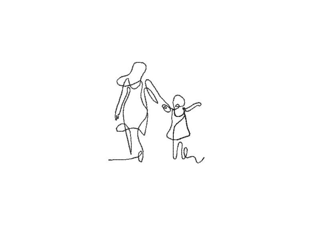 Mom and Daughter Embroidery Design | Machine Embroidery File | Family ...