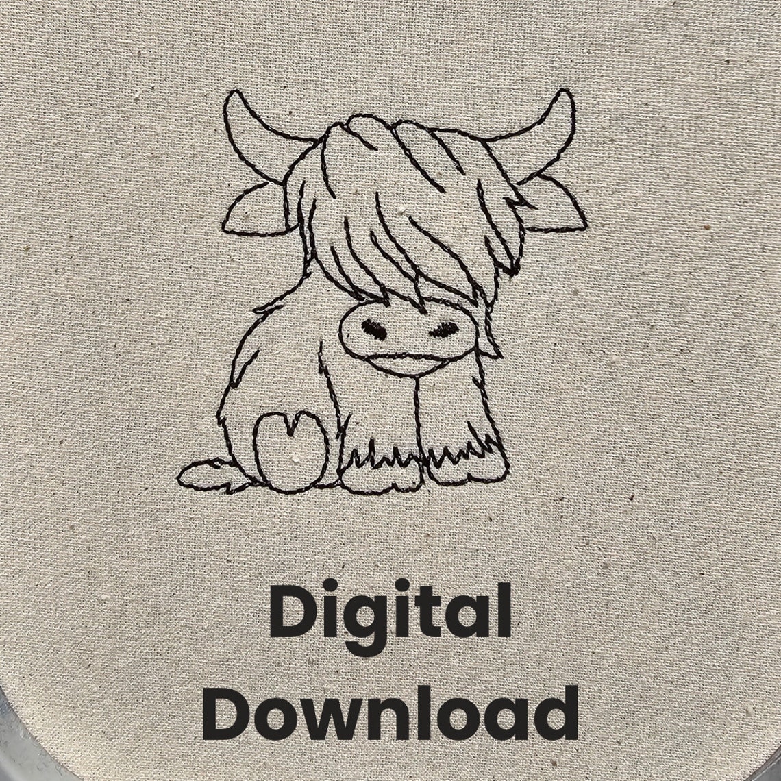 Highland Cattle Embroidery | Machine Embroidery File | Farm Animal ...