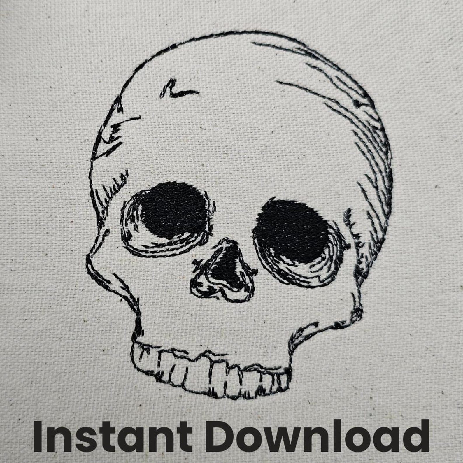 Halloween Skull Embroidery Design Machine Embroidery File Real Skull ...