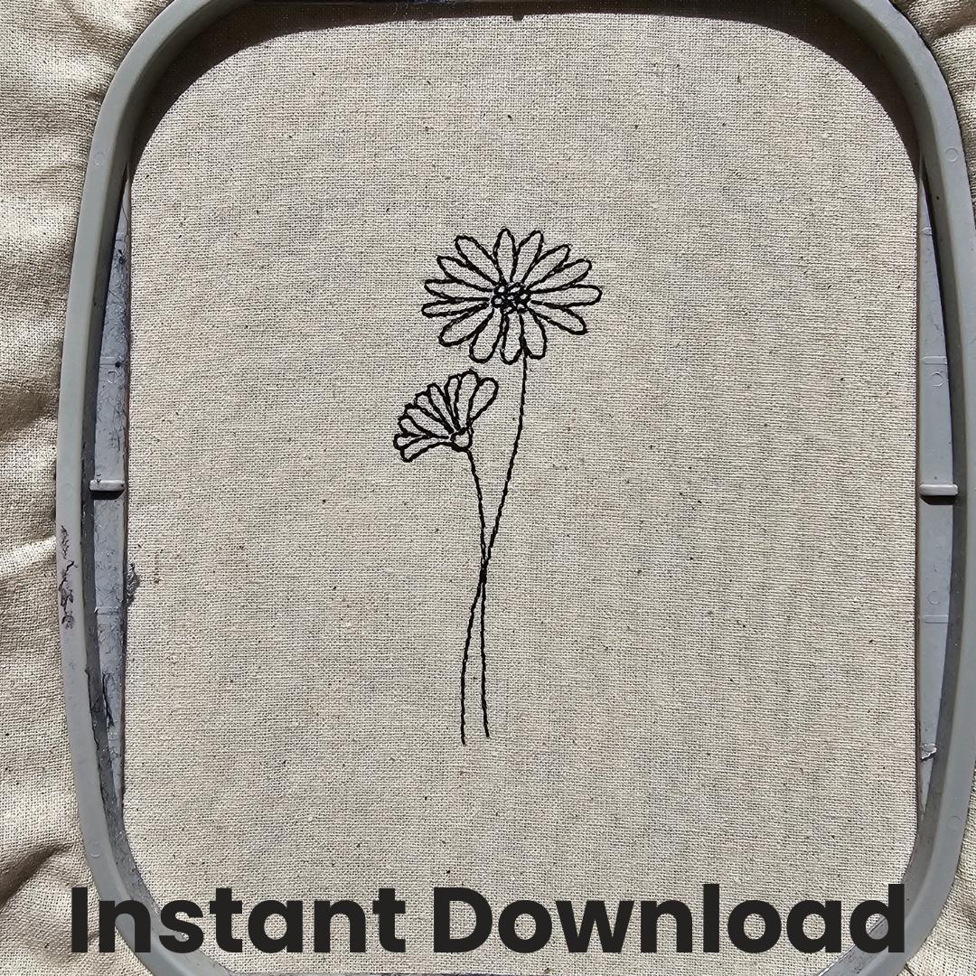 Daisy Flower Embroidery Design Machine Embroidery File Floral Design ...