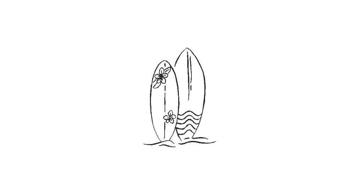 Surfboard Embroidery Design | Machine Embroidery File | Surf Board ...