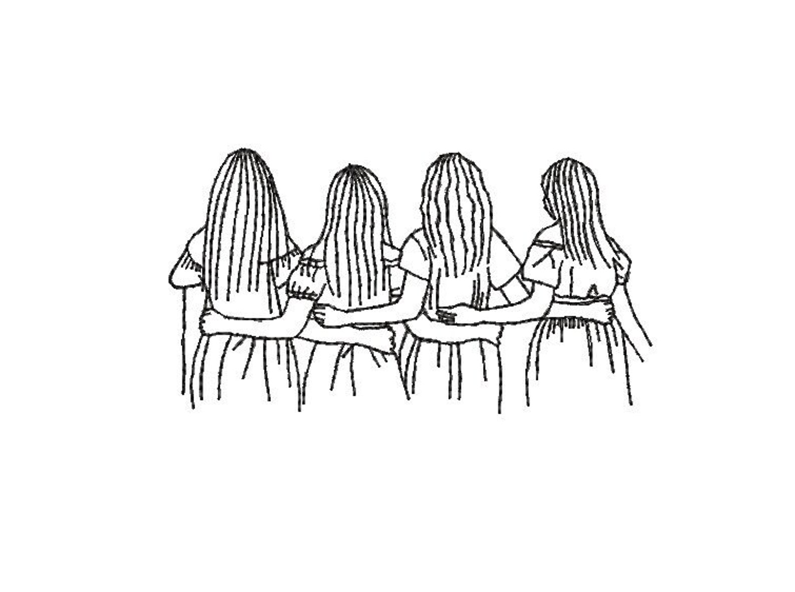 Four Friends Embroidery File | Machine Embroidery File | Sister Design ...