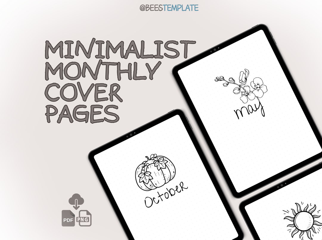 Cover Pages Minimalist 12pk Cover Page A5 Journal Cover Pages, Planner ...