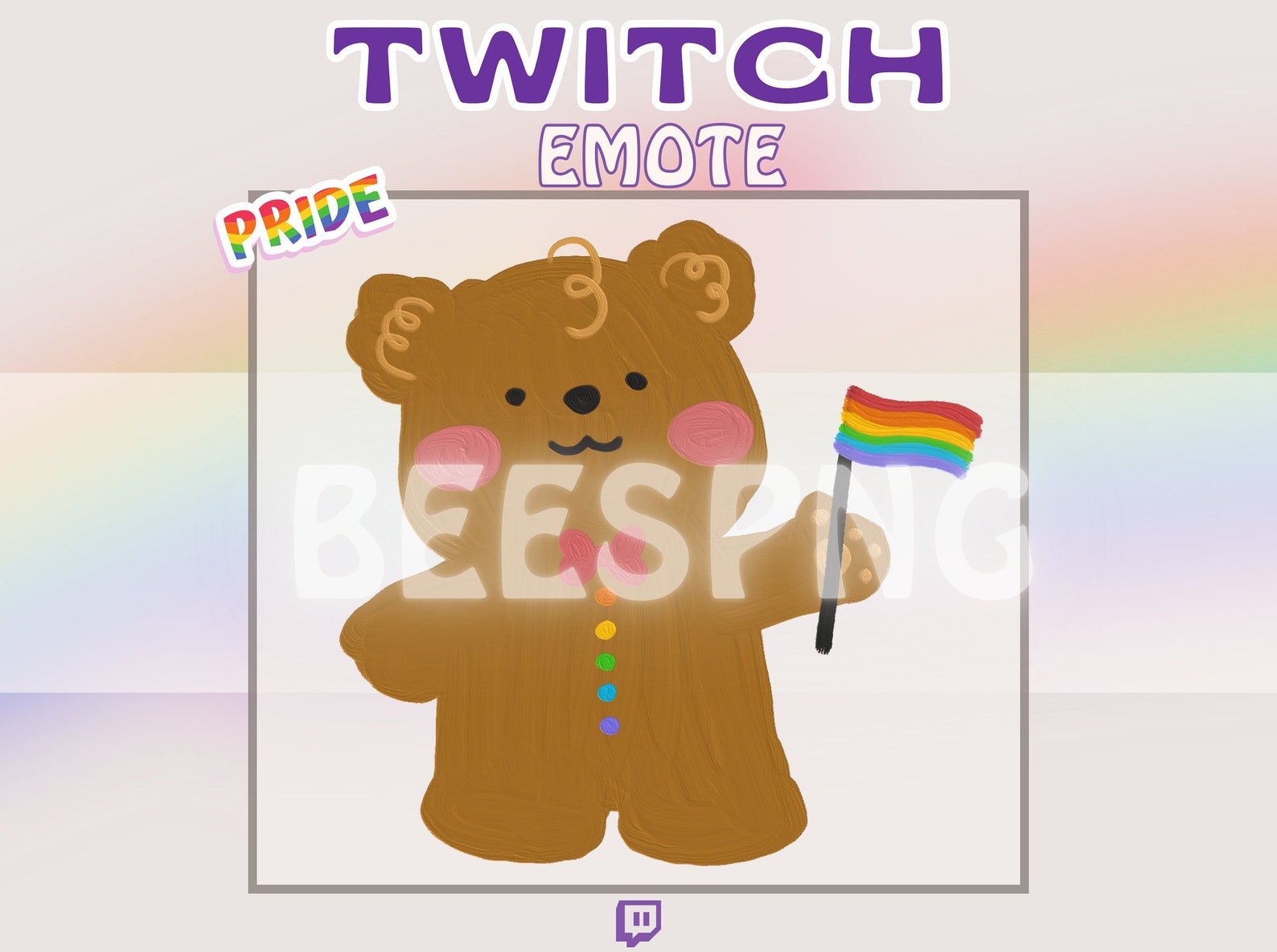 Twitch Emote ''pride Bear'' Emotes for Twitch Pride Emotes, Pride Month ...