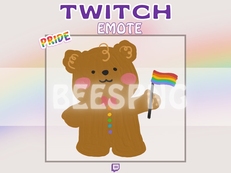 Twitch Emote ''pride Bear'' Emotes for Twitch Pride Emotes, Pride Month ...