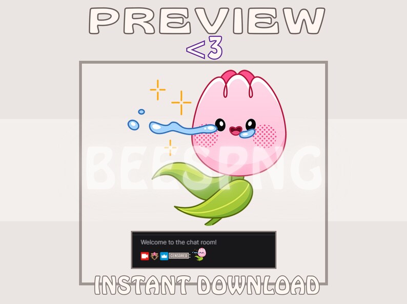 Twitch Emote floral Tears'' Emotes for Twitch Cute Emotes, Flower ...