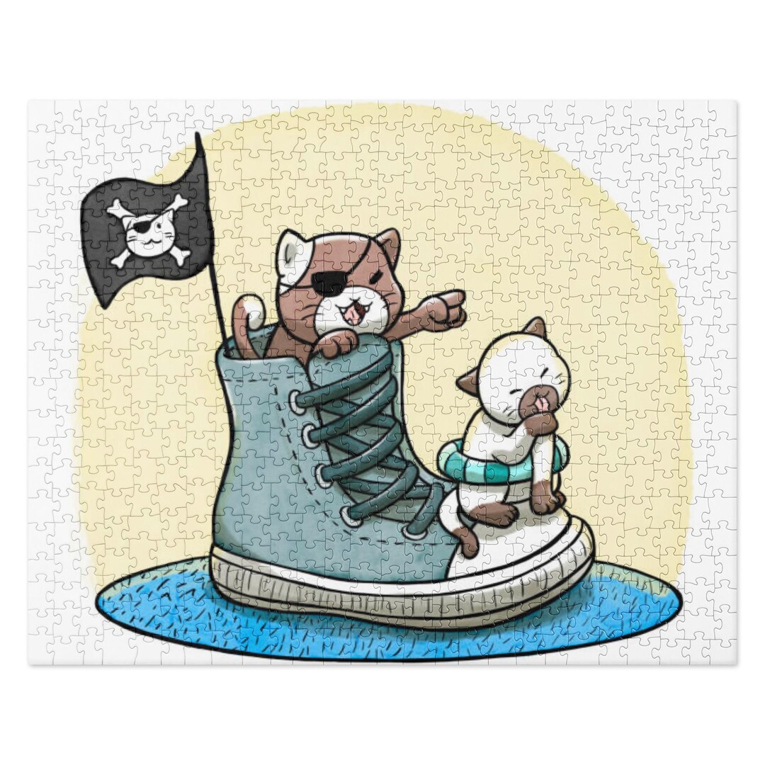 Onward Captain Boots, Pirate Cats Play Jigsaw Puzzle - Etsy