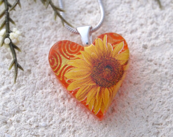 Petite Sunflower Necklace Sunflower Jewelry. Dichroic - Etsy