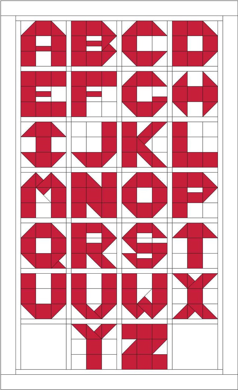 Graphed Alphabet Letters to Create Any Word You Want PDF Pattern Alma ...