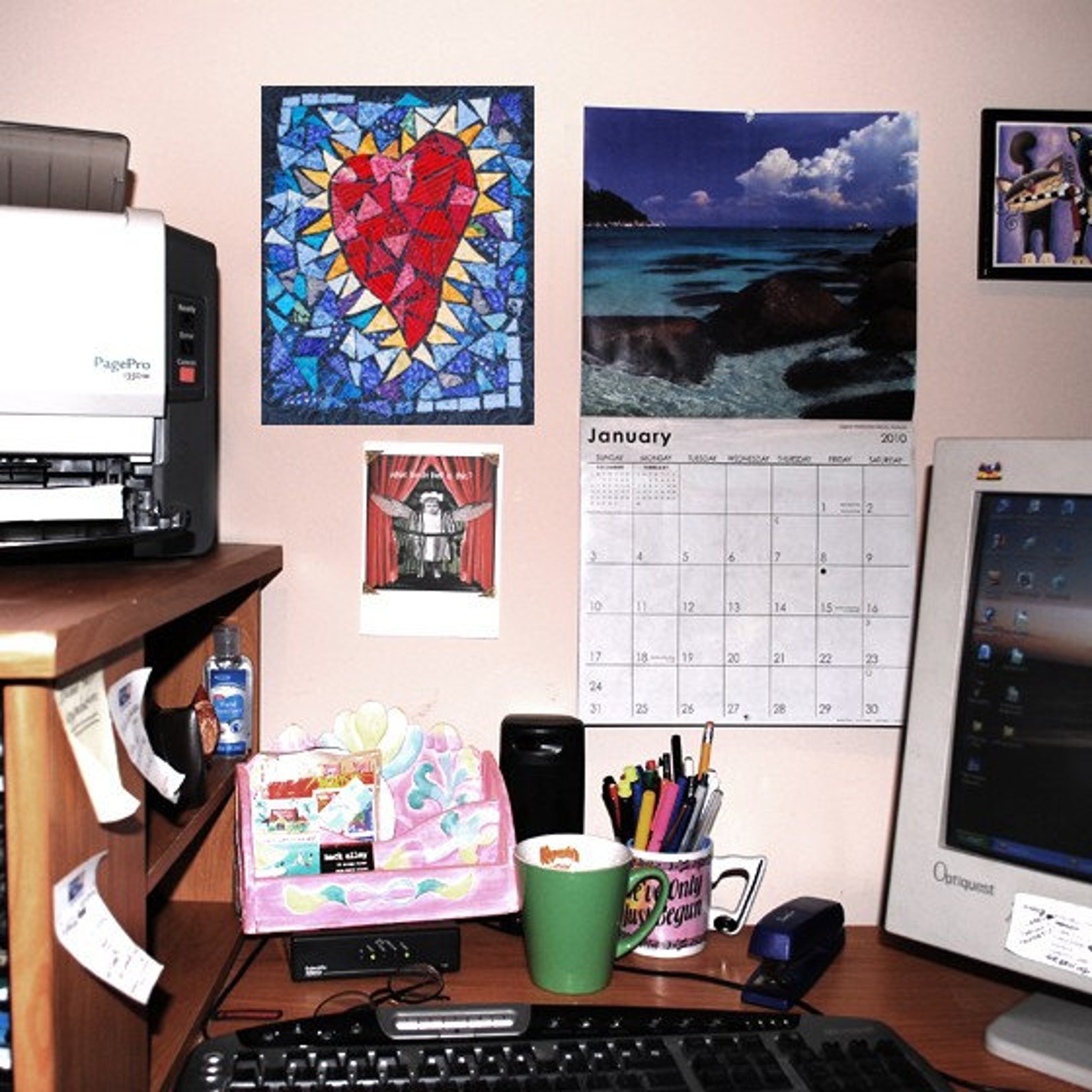 I Heart You Fiber Mosaic Cubicle Art 8X10 With FREE SHIPPING - Etsy