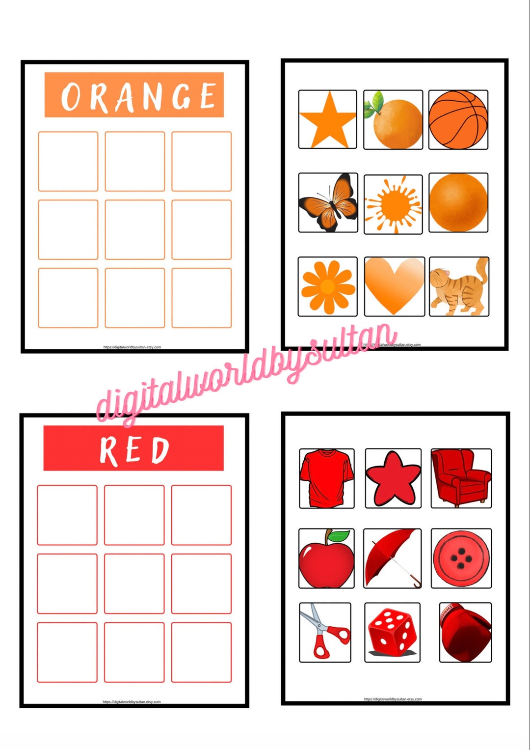 Color Sorting Posters, Preschool Worksheet, Preschool Printable ...