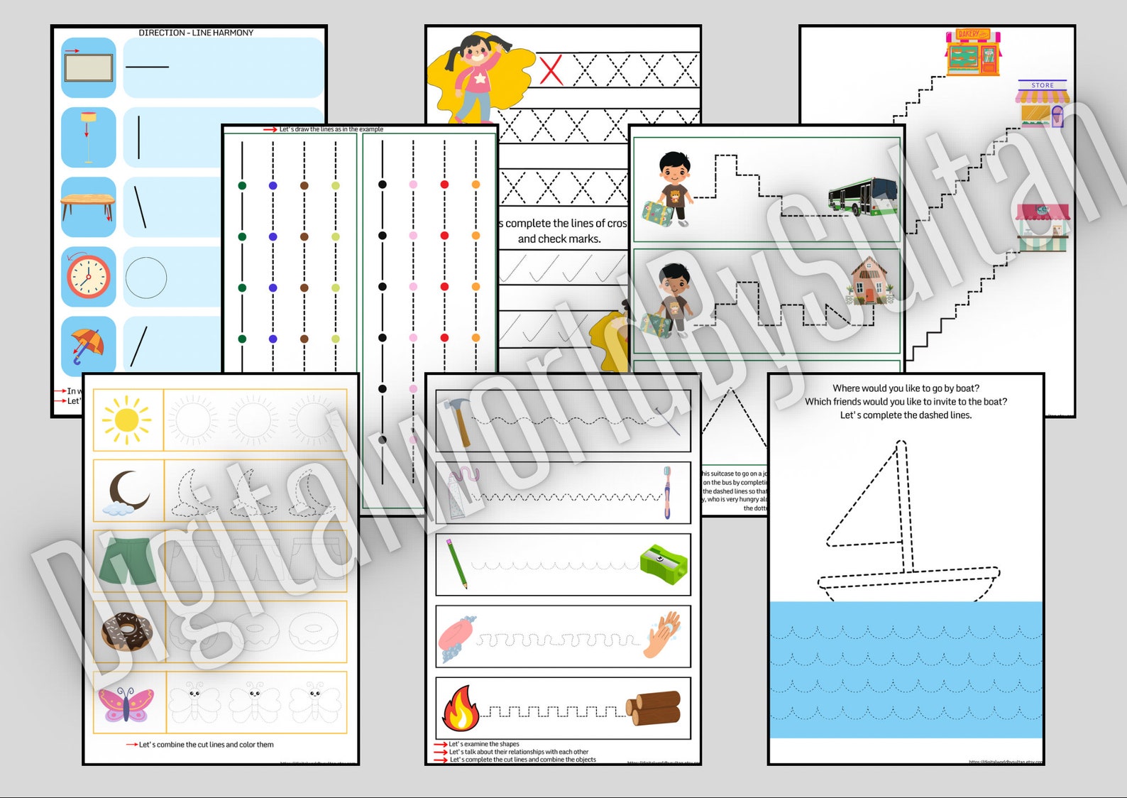 Line Study, Matching, Educational Game, Maze, Educational Worksheets ...