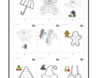 Easy Coloring Pages for Kids, Preschoolers Toddler Coloring Book Simple ...