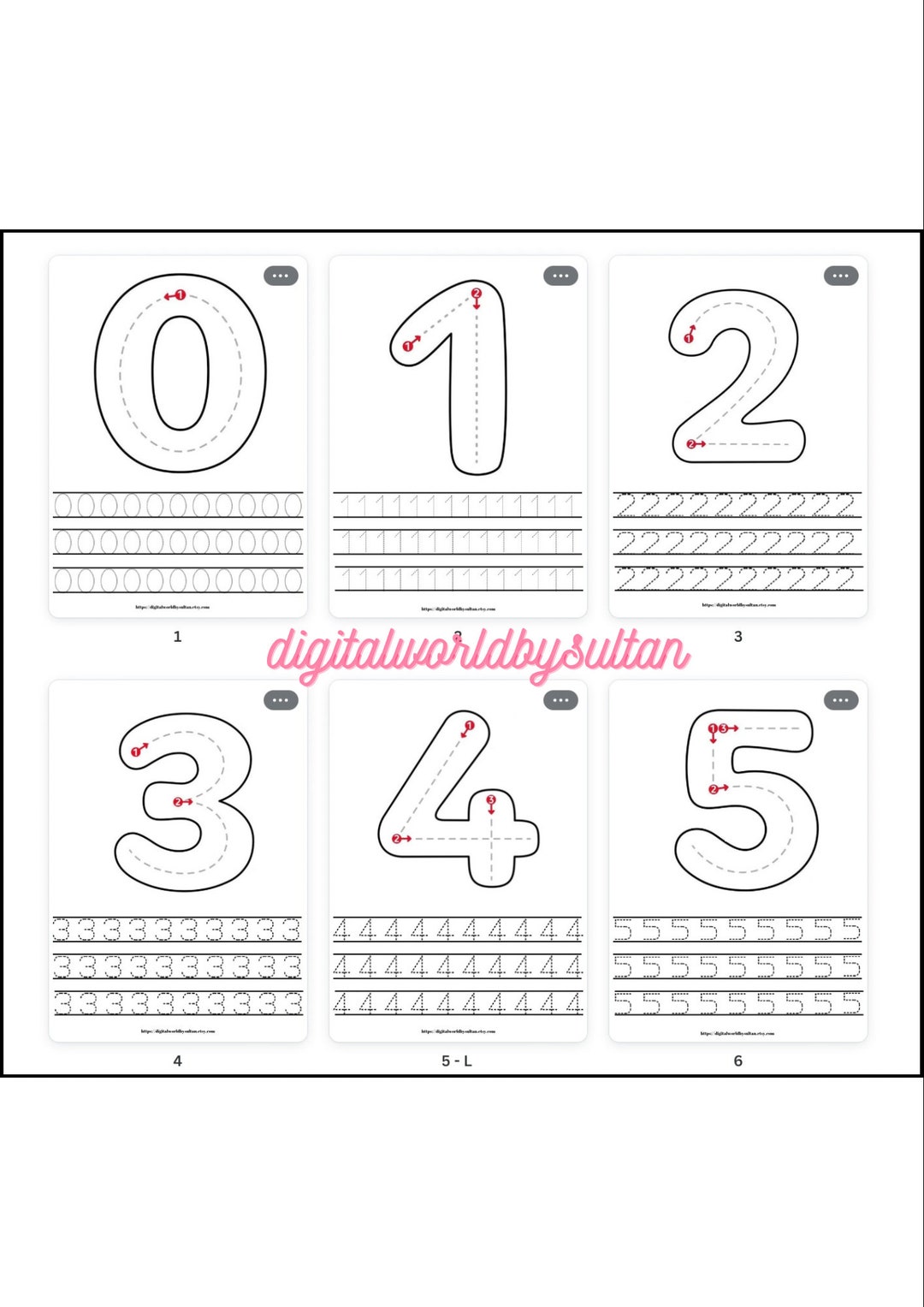 Numbers Formation Flashcards, 0 to 10 With Tracing Practice, Math Cards ...