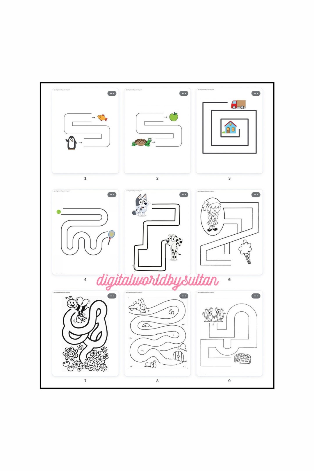 80 Mazes to Print for Kids With Solutions, Toddler, Fun Activities, and ...