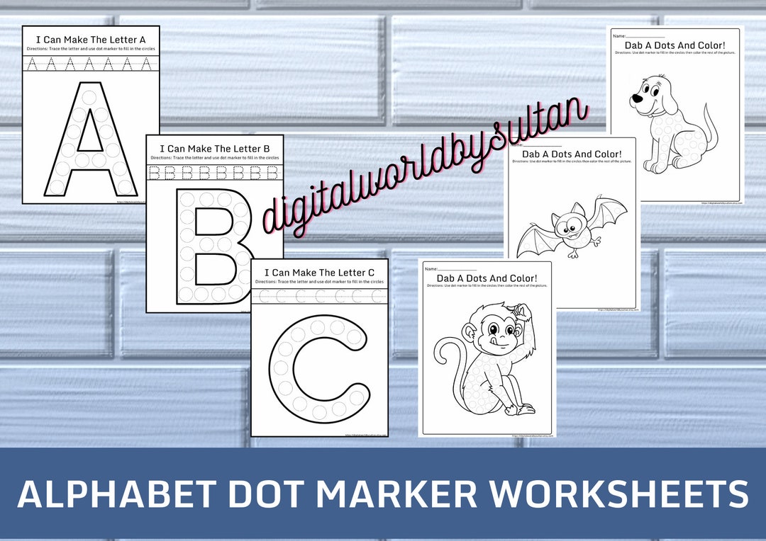 Alphabet Animal Dot Marker Worksheets, 52 Pages, Dot Marker Activities ...