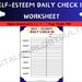 Self-esteem Daily Check in Printable Worksheet for Kids Teens Growth ...