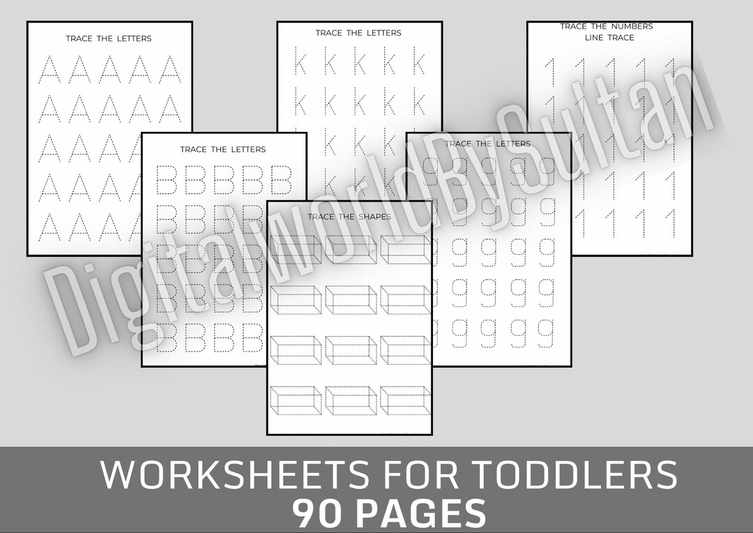 Big Tracing Activity Workbook, 90 Pages Prinable, Homeschool Busy Book ...