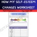 Self-esteem Worksheet for Kids Teens-how My Self Esteem Changes-mental ...