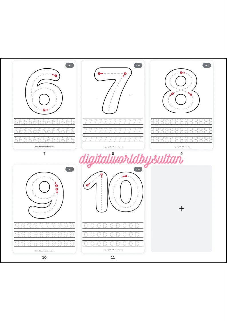 Numbers Formation Flashcards, 0 to 10 With Tracing Practice, Math Cards ...