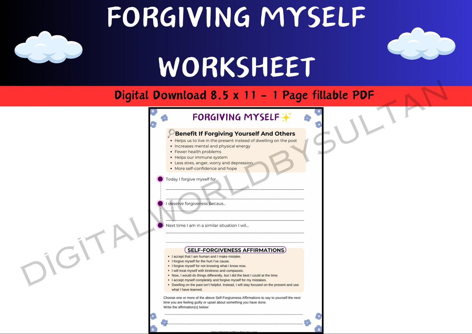 Self-esteem Coping Skills Tracker for Teens Fillable Worksheet Mental ...