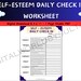 Self-esteem Daily Check in Printable Worksheet for Kids Teens Growth ...