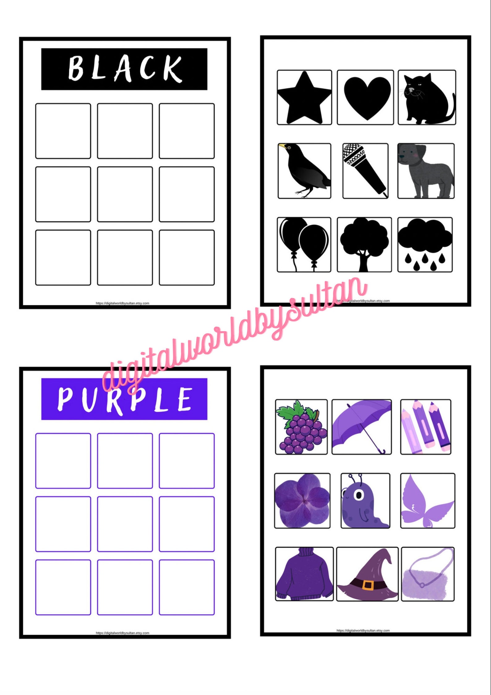 Color Sorting Posters, Preschool Worksheet, Preschool Printable ...