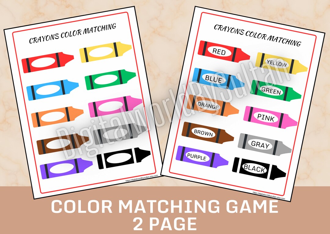 Color Matching Game, Printable Busy Book, Educational Activity ...