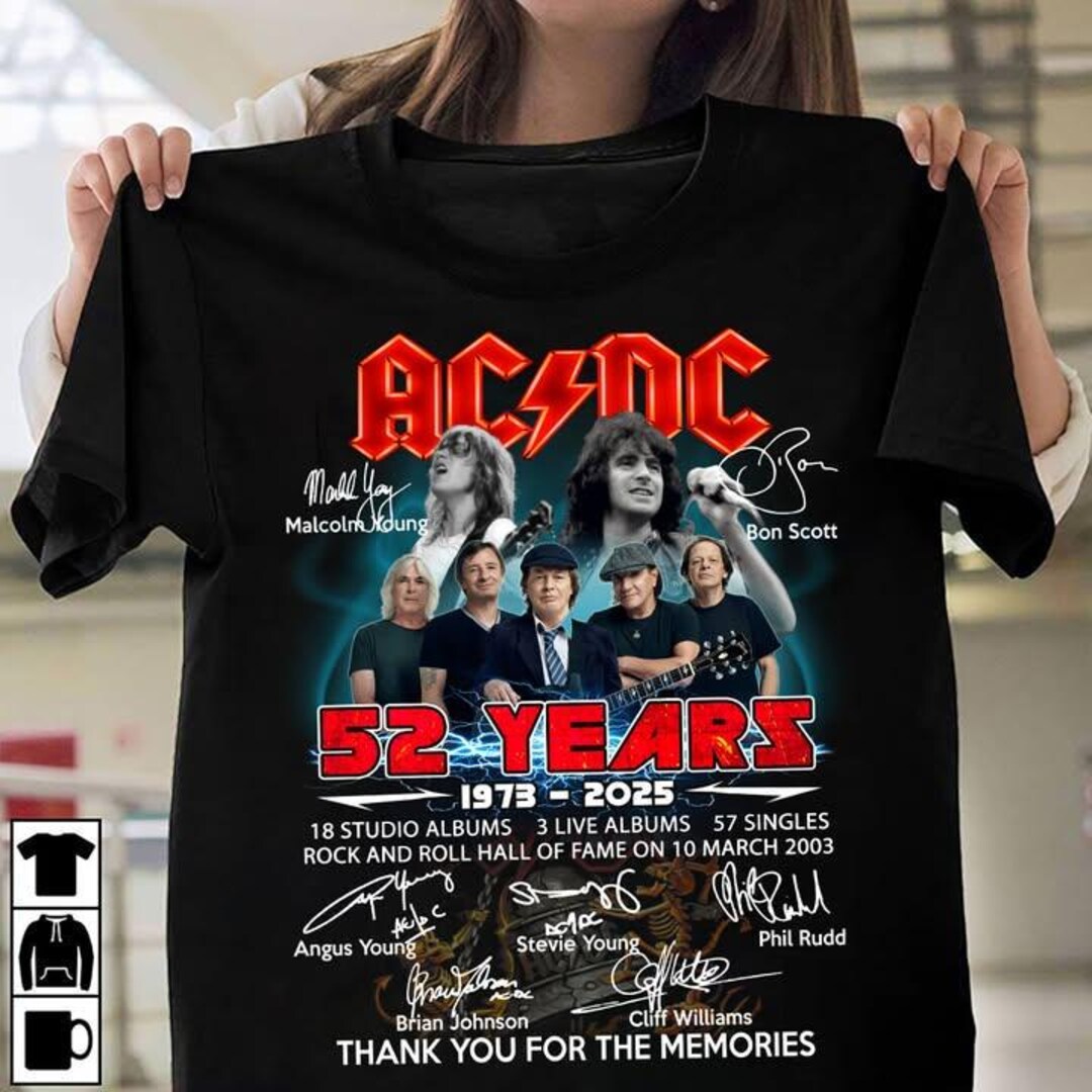 ACDC Power up Tour Shirt, Rock Music Shirt, Acdc 52 Years Tshirt, Tour 2025 Shirt, Thank You for ...