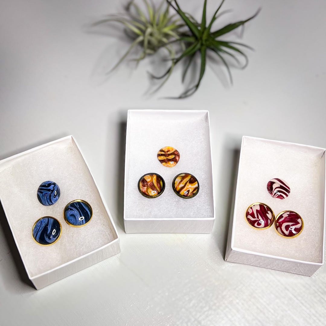 Polymer Clay Cuff Link and Tie Tack Sets - Etsy