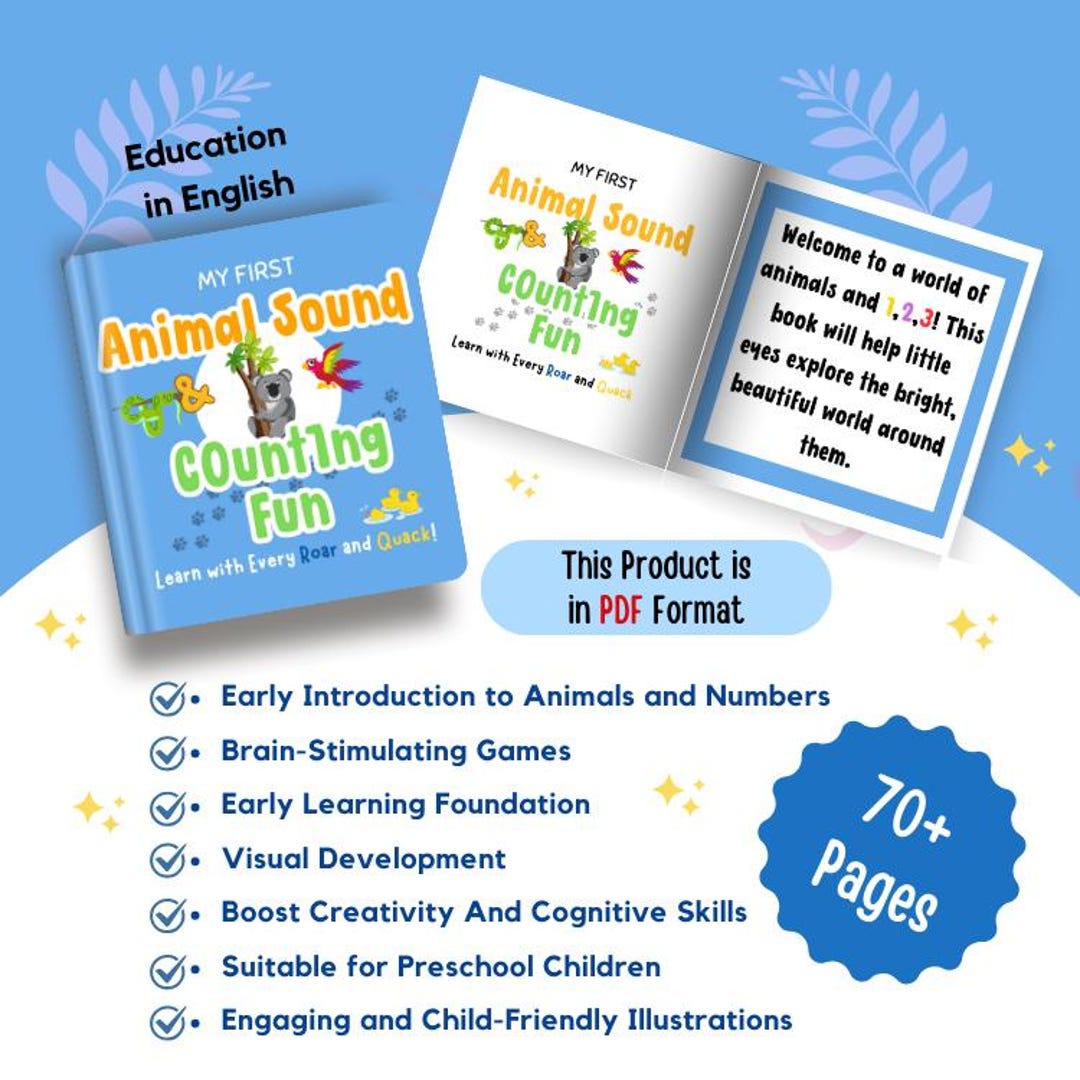 Animal Sounds and Counting Book for Toddlers | Preschool Learning PDF ...