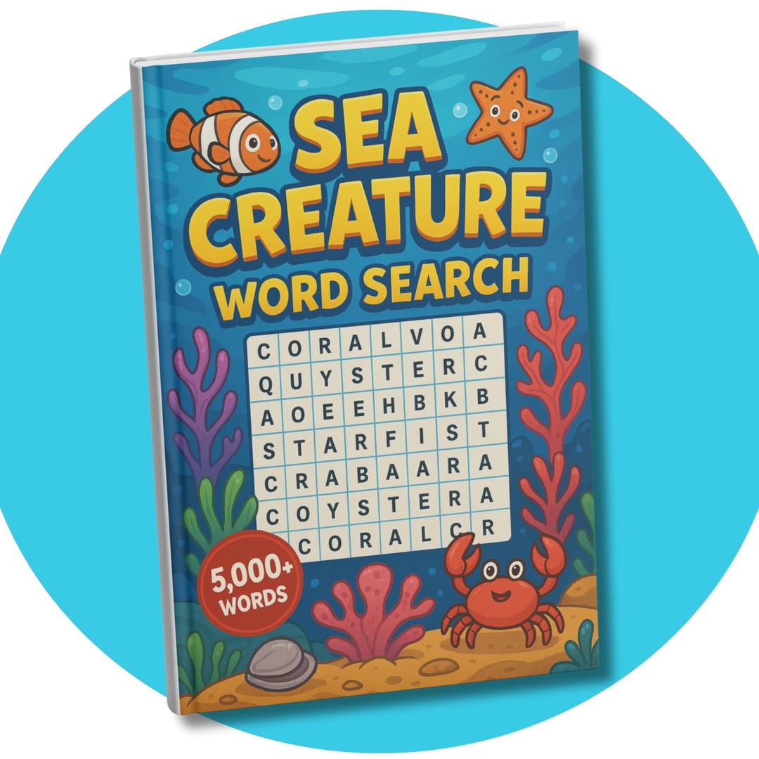 Ocean Word Search Puzzle Book for Kids | Sea Creature Learning ...