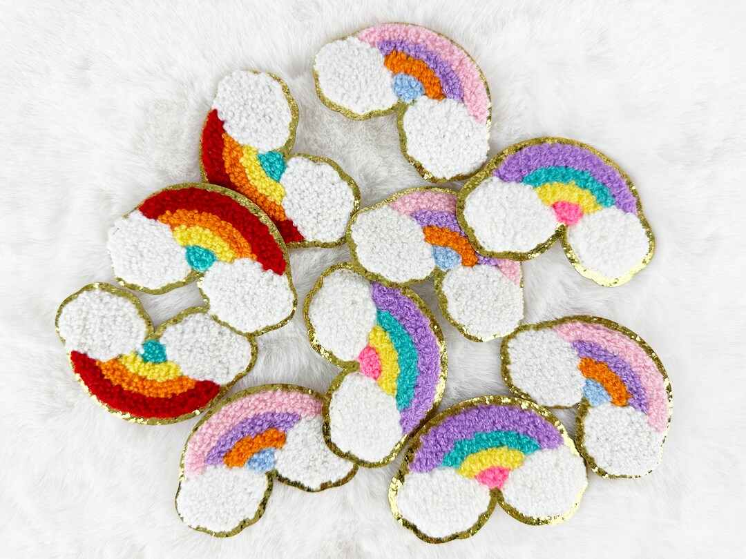 Rainbow Chenille Iron on Patchrainbow Chenille Patchembroidered ...