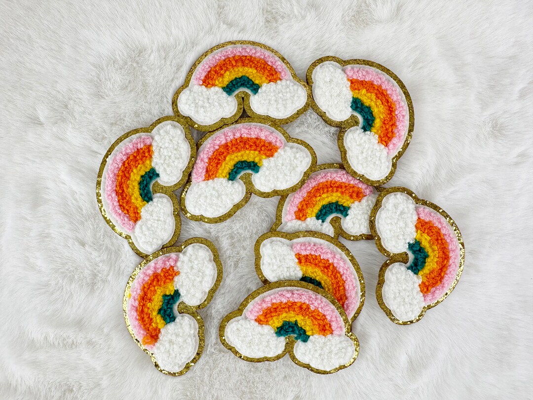 Rainbow Chenille Iron on Patchsew on Chenille Patchchenille Rainbow ...