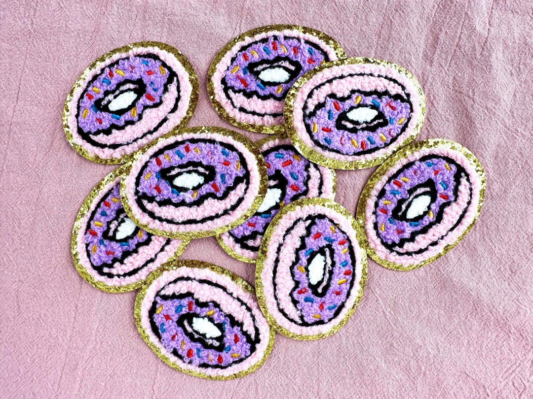 Donut Embroidered Patches,donut Chenille Iron on Patch,donut Applique Patch,embroidered Applique ...