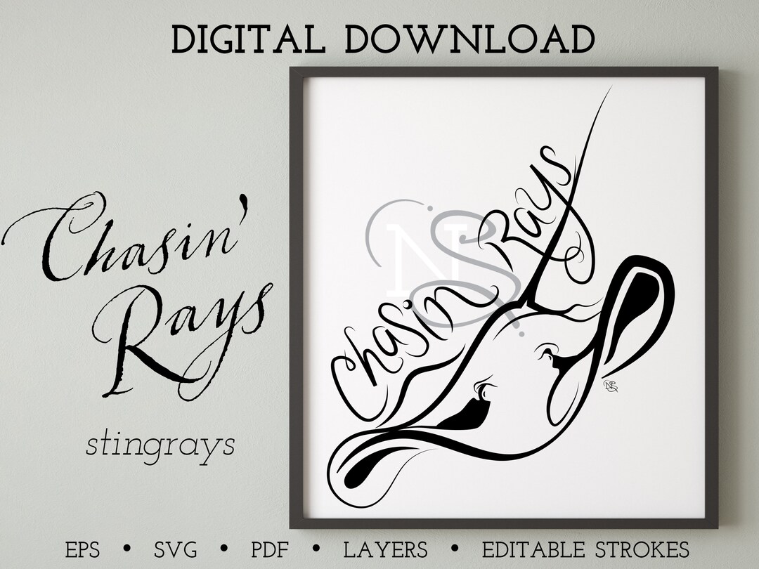 One Stingray | Chasing Rays | SVG, EPS, PNG Digital Download ...