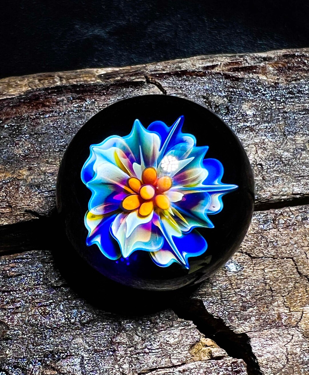 Flowers Glass Ball,handcrafted Glass Flower,floral Art Decor,elegant ...