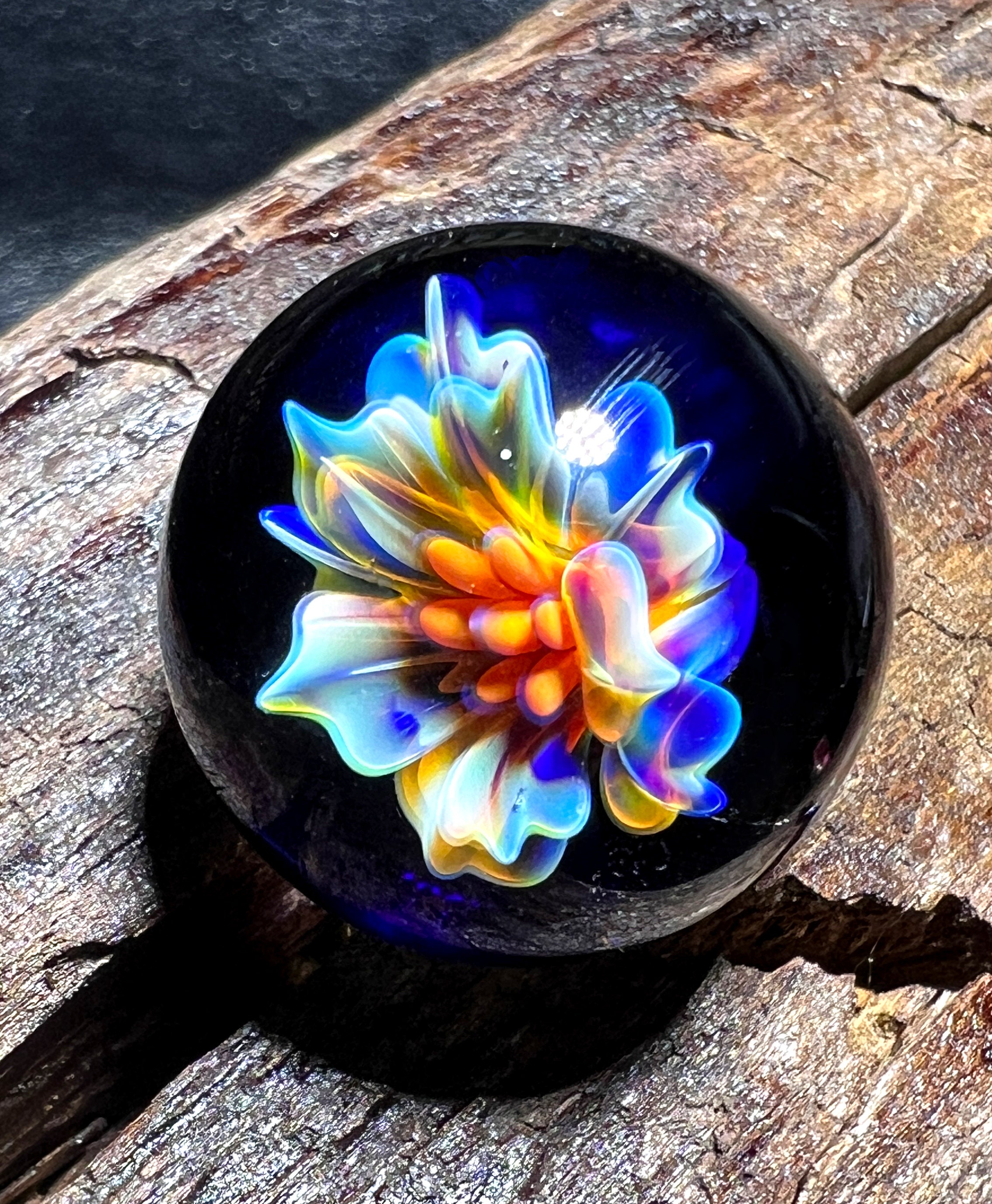 Flowers Glass Ball,handcrafted Glass Flower,floral Art Decor,elegant ...