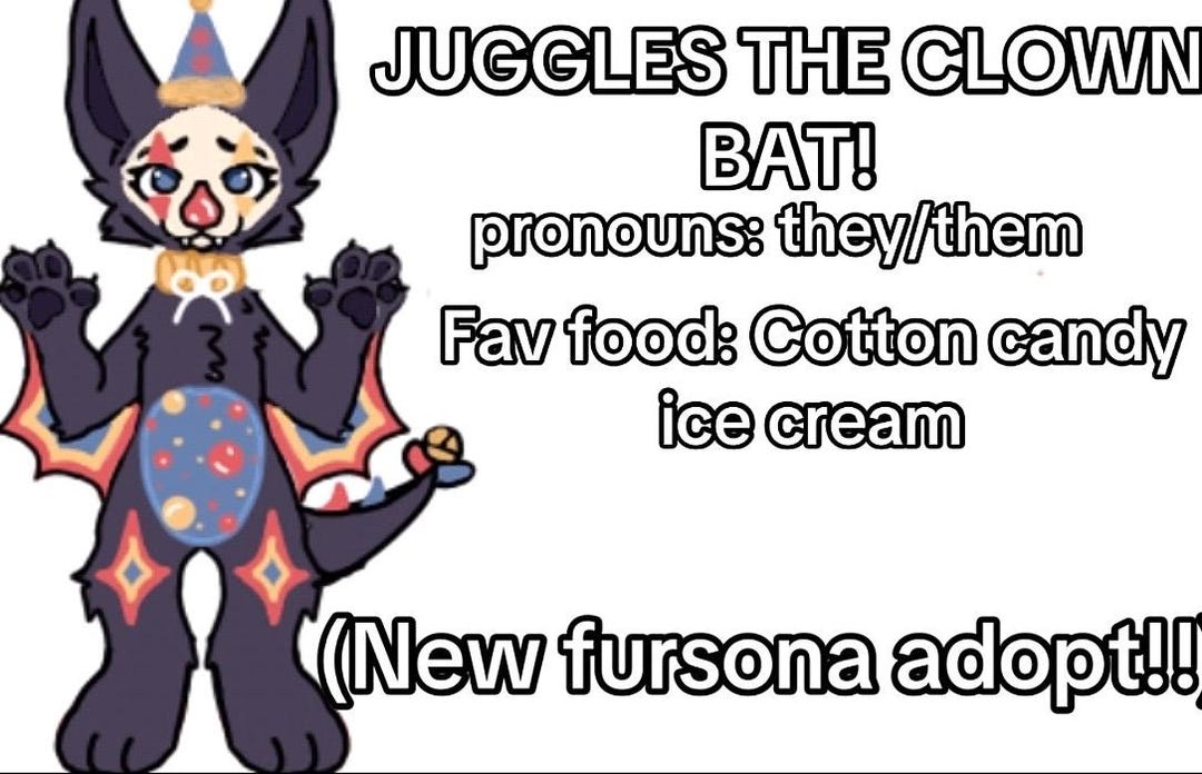 Clown Bat Fursona Adopt DO NOT BUT - Etsy