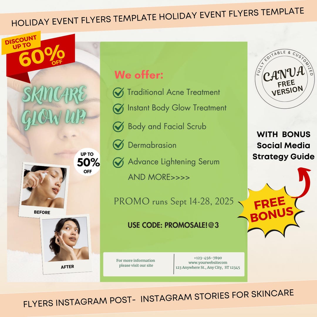 Skincare Flyers, Skincare Flyer Template, Skincare Templates Instagram ...
