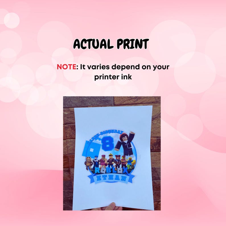 Roblox Cake Topper, Printable Birthday Party, Made to Order, Customized ...