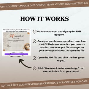 Editable Coffee Gift Voucher Template for Cafe Shop, Coupon for Coffee ...