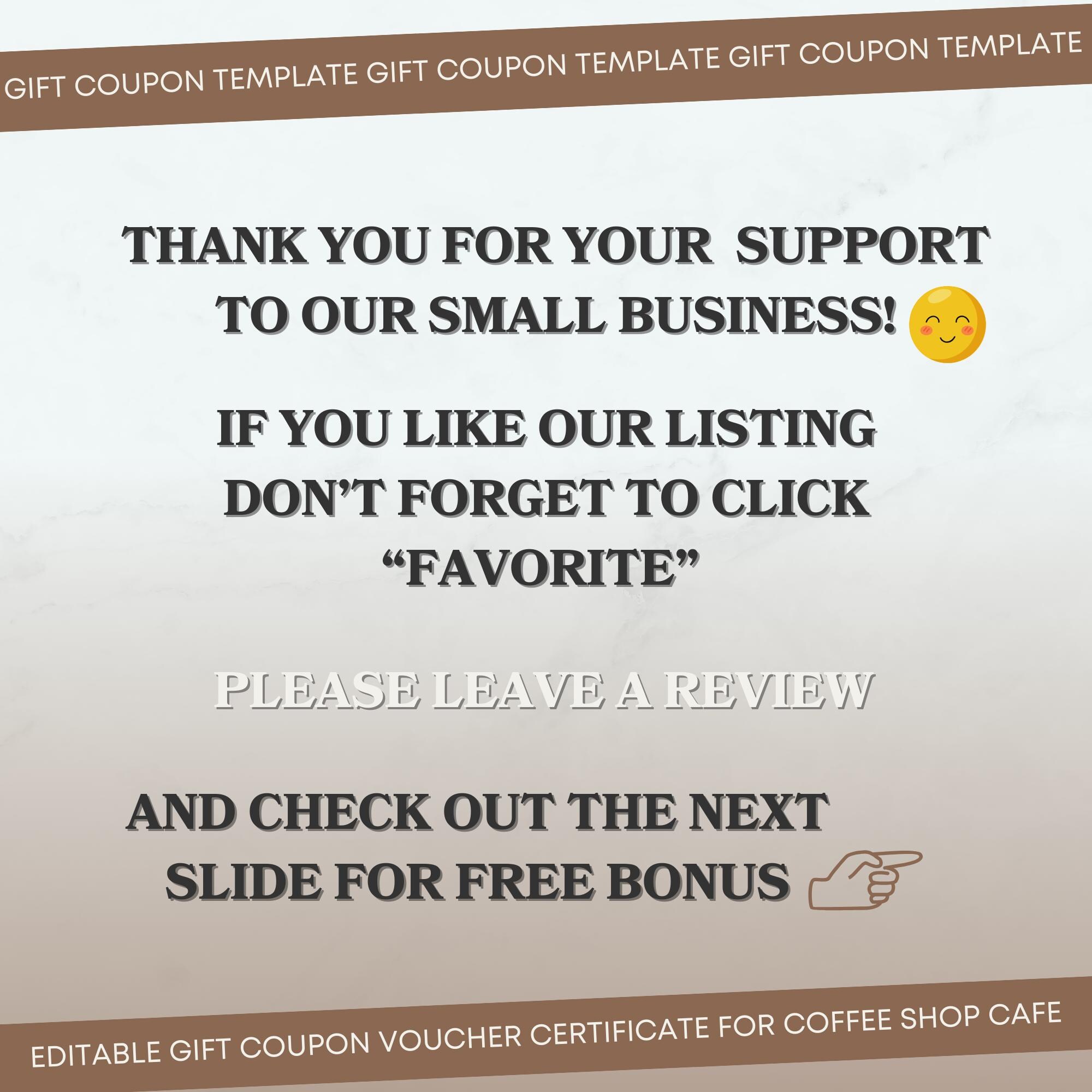 Editable Coffee Gift Voucher Template for Cafe Shop, Coupon for Coffee ...