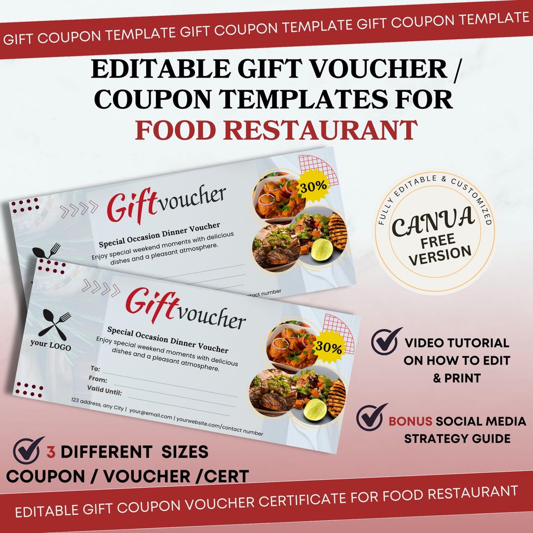 Restaurant Gift Voucher, Foodie Fiesta Coupon, Food Business ...