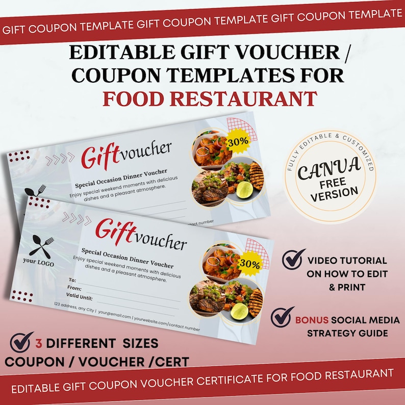 Restaurant Gift Voucher, Foodie Fiesta Coupon, Food Business ...