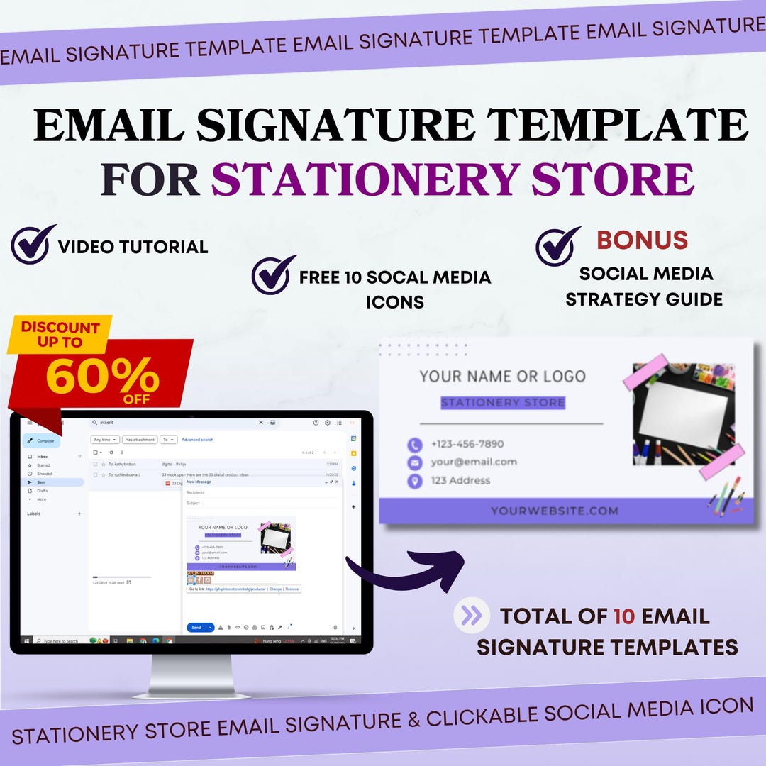 Stationary Shop, Email Signature, Stationery Templates, Email Signature ...