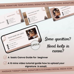 Email Signature Template for Massage Therapist, Email Footer Design for ...
